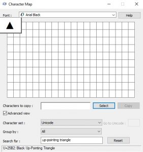 how to write/type up-pointing triangle symbol/emoji on keyboard- Alt+30 ...